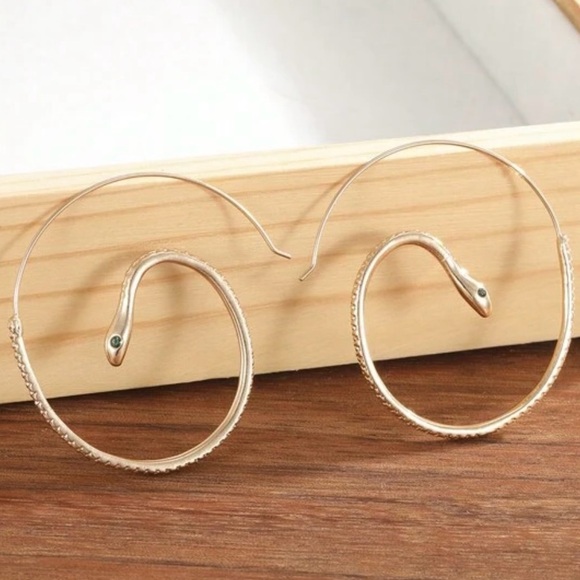 Jewelry | Spiral Serpent Emerald Eye Coiled Snake Reptile Medusa Goth ...